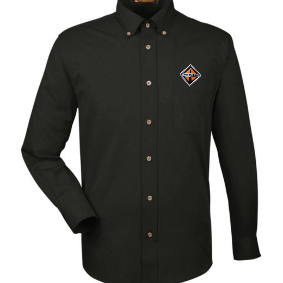Border International Diamond Logo Easy Blend™ Long-Sleeve Twill Shirt ...